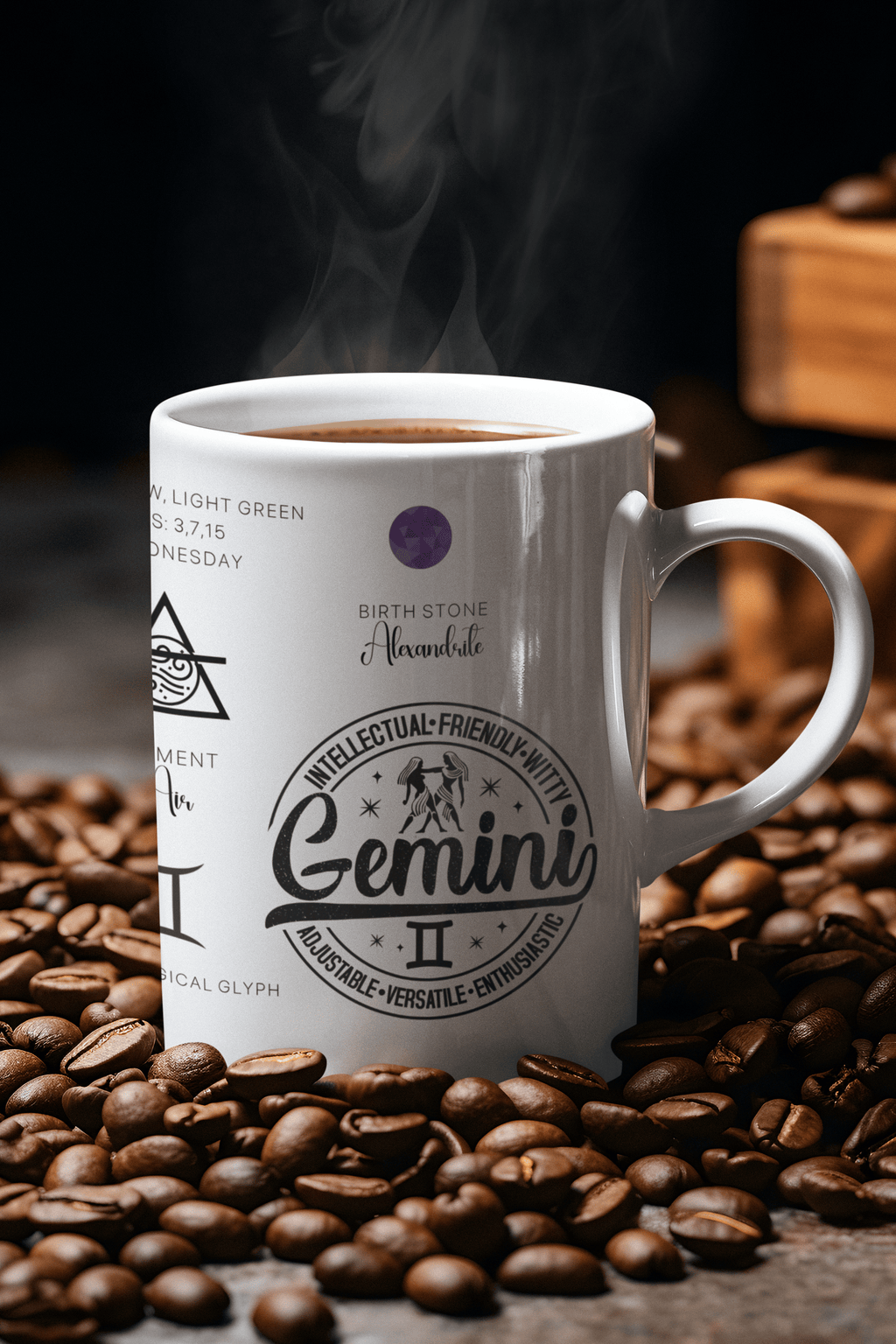 Gemini Zodiac Blueprint Mug – Ethereal Realm Reserve